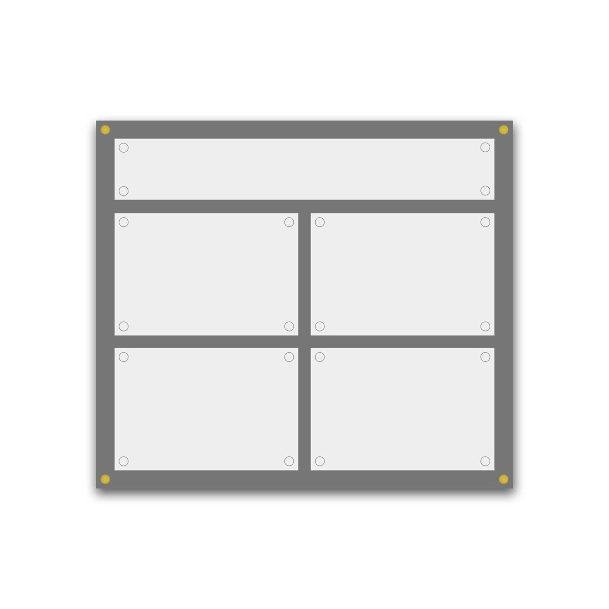 Multi-plaques professionnelles | Support 4 plaques & Entête | Exaplac