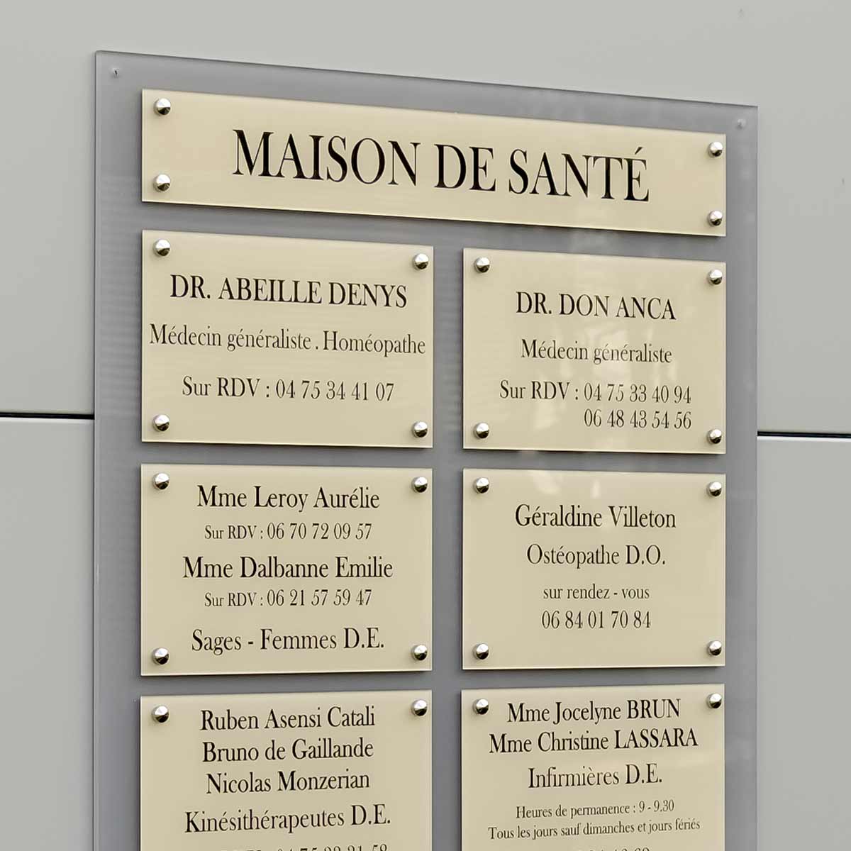 Exemple plaque professionnelle | Photos de nos réalisations | Exaplac