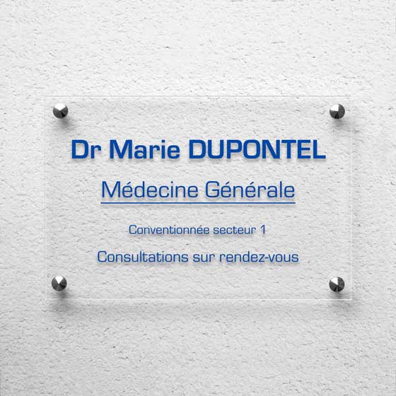 Plaque professionnelle plexiglas transparent | Exaplac Plaque professionnelle plexiglas transparent | Exaplac